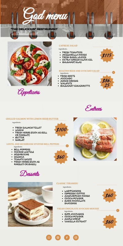 Daily Specials - Vertical Menu | Genially