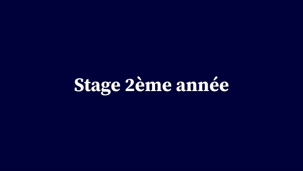 Stage 2ème Année Genially