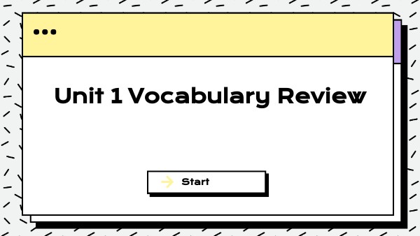 Unit 1 Vocabulary Review Biology F22