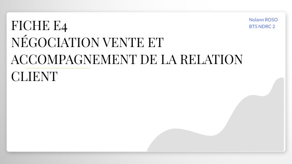 Fiche E4 Négociation