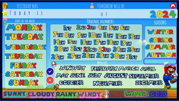 CALENDAR super mario