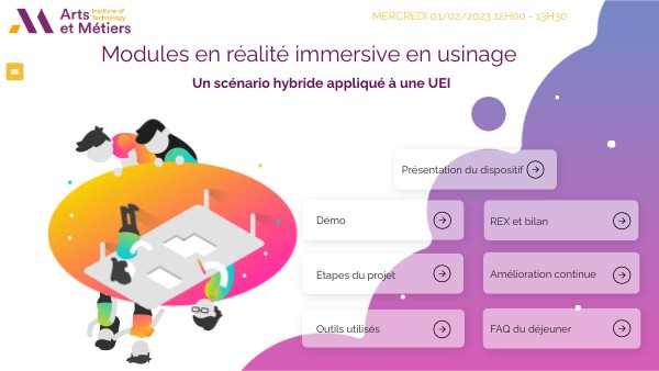Déjeuner pédagogique - Modules réalité immersive en usinage | Genially