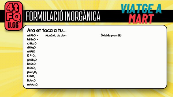 Formulació inorgànica III