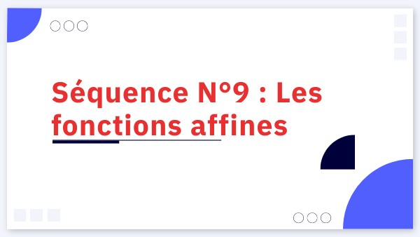 [3eme] Sequence 9 : fonction affine | Genially