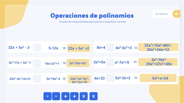 OPERACIONES Polinomios | Genially
