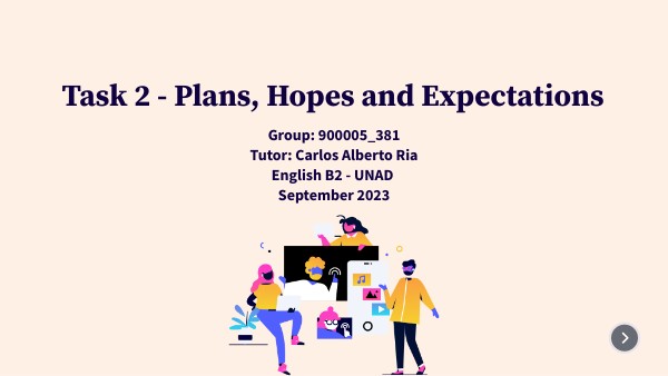 Task 2 - Plans, Hopes and Expectations | Genially
