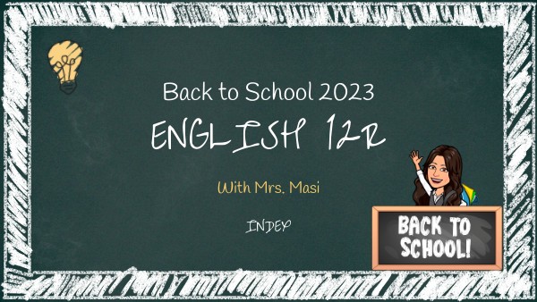English 12R- Back to School | Genially