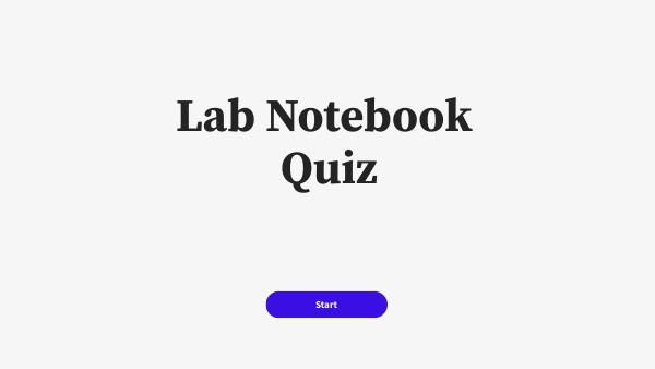 Lab Notebook Quiz