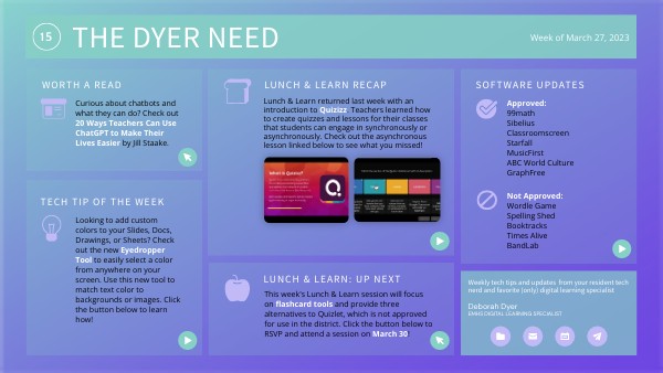 The Dyer Need - Volume 1, Issue 15