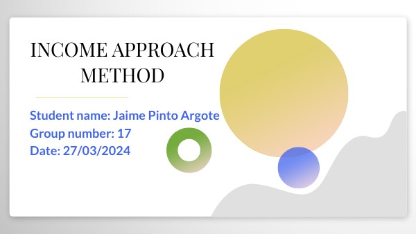 Income approach method | Genially