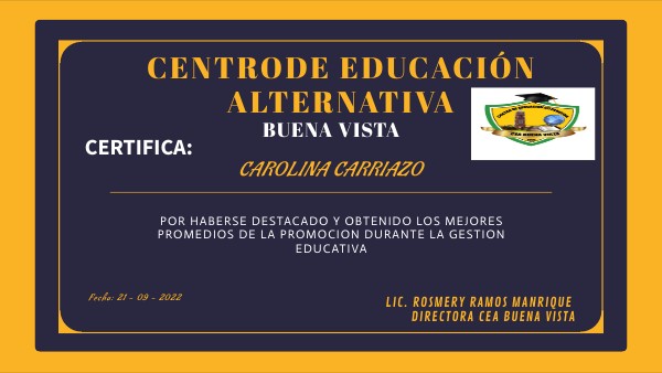CERTIFICADO EDUCACIÓN | Genially