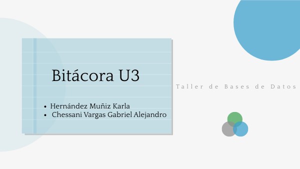 Bitácora U3-Taller de Base de Datos | Genially