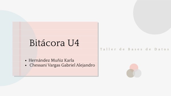 Bitácora U4-Taller de Base de Datos | Genially