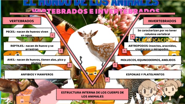 INFOGRAFIA CREATIVA DE ANIMALES VERTEBRADOS E INVERTEBRADOS | Genially