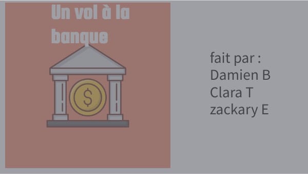 Un jeu dévasion de banque - Clara, Damien, Zackary
