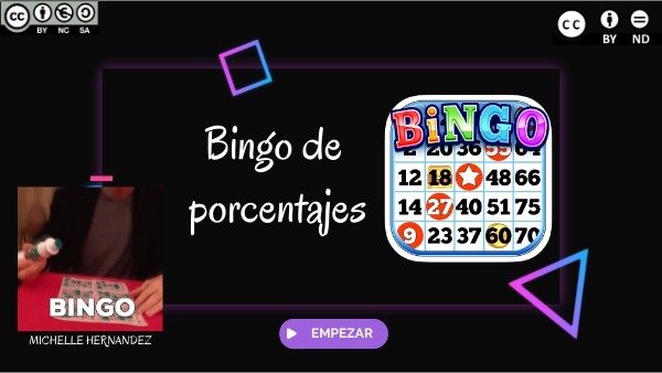 Bingo de porcentajes | Genially
