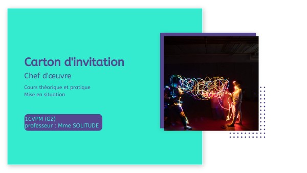 Carton d'invitation cours