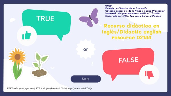 TRUE OR FALSE/02138 English resource | Genially