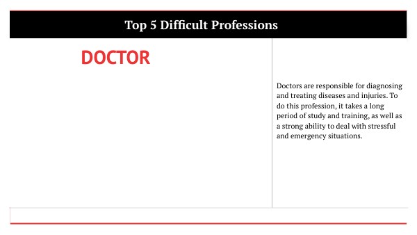 Top 5 Difficult Professions | Genially