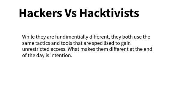Hackers vs hacktivists Guide