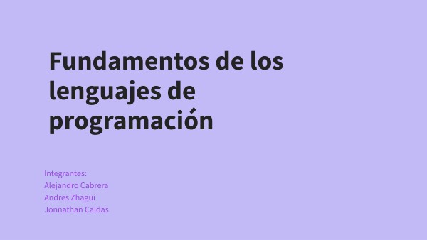 Foundations of Programming Languages 1.1