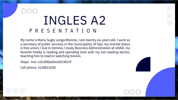 PRESENTACION DEL TRABAJO DE INGLES