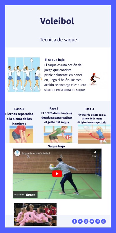 Técnica de saque volleyball | Genially