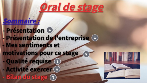 Oral de Stage | Genially