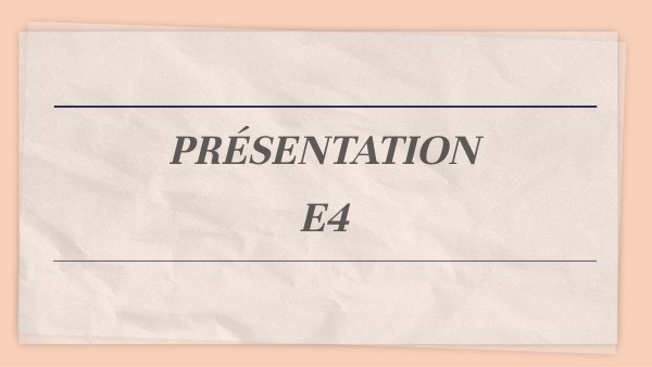 PRESENTATION E4 | Genially