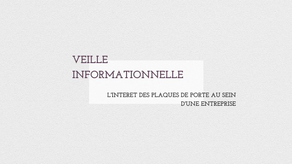 veille commande plaques | Genially