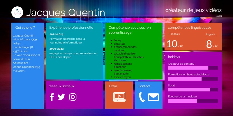cv game developper | Genially