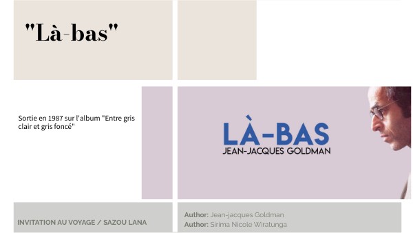 SAZOU Lana - "Là-bas" Chanson de Jean-Jacques Goldman | Genially