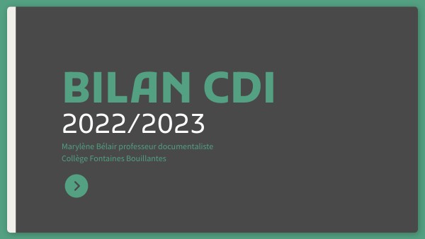 Bilan CFB | Genially