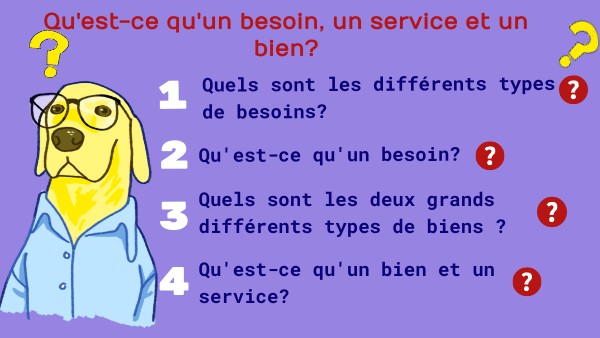 Besoin, service et bien | Genially