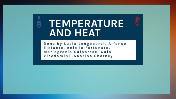 Temperature and heat IV°BL