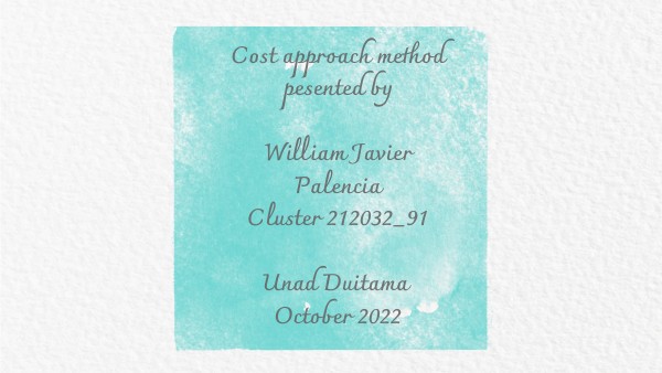 Cost approach method