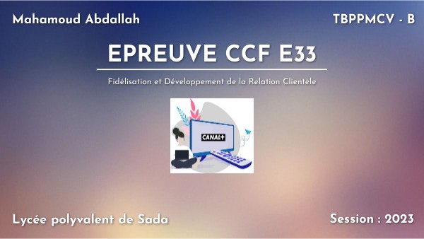 Epreuve CCF E33 FDRC