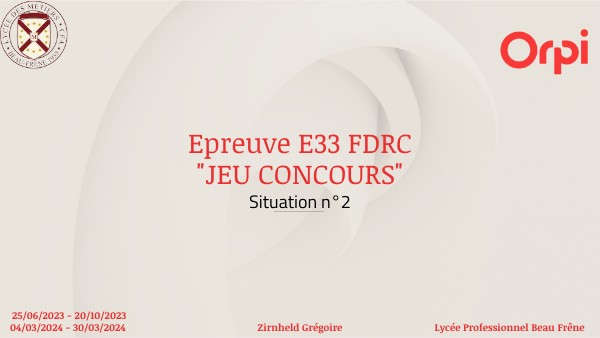 Epreuve E33 Situation 2