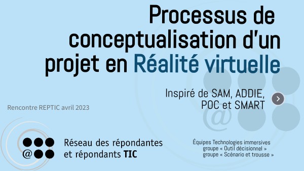 Processus de conceptualisation d'un projet Réalité virtuelle | Genially