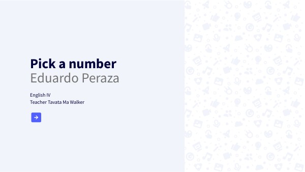 Pick a number Eduardo Peraza