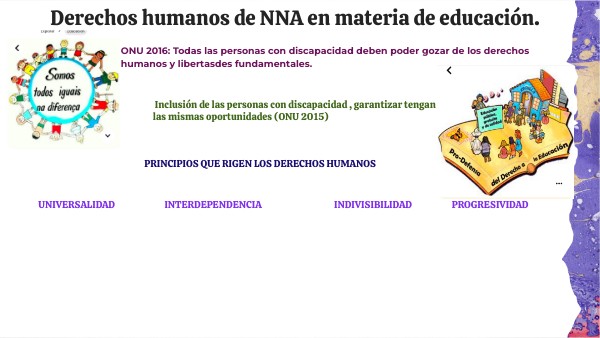 Derechos humanos de NNA en materia de educación