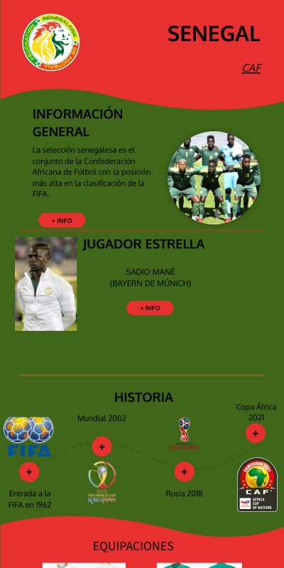 INFOGRAFÍA SELECCIÓN SENEGAL 2022