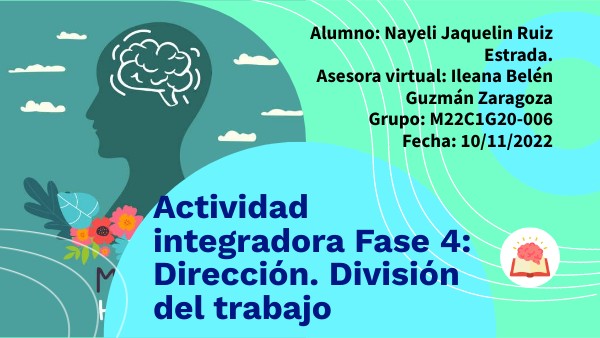 Fase 4: Direccion. Division del trabajo. | Genially