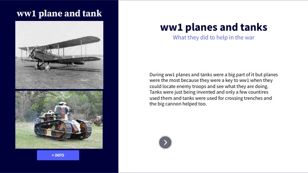 WW1 planes and tanks, Cullen W