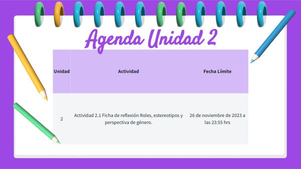 Agenda U2 | Genially