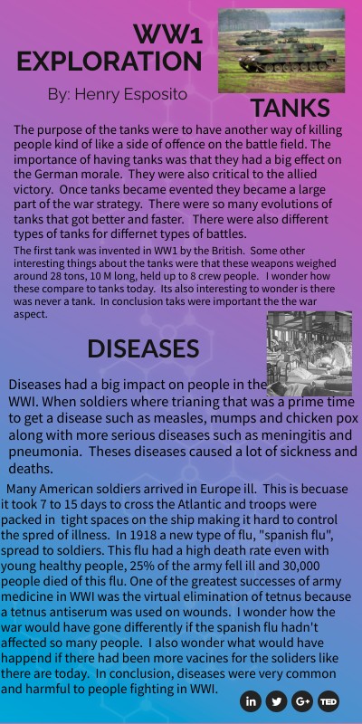 World war 1 exploration project