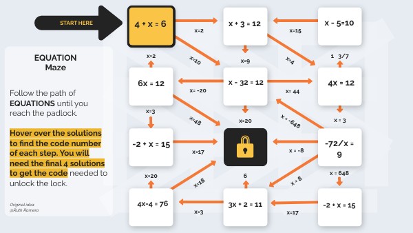 Equations Maze