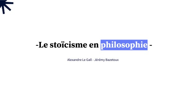 Philosophie - Le stoïcisme