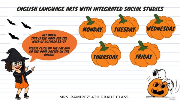 Mrs. Ramirez' 4th grade ELA/SS | Genially