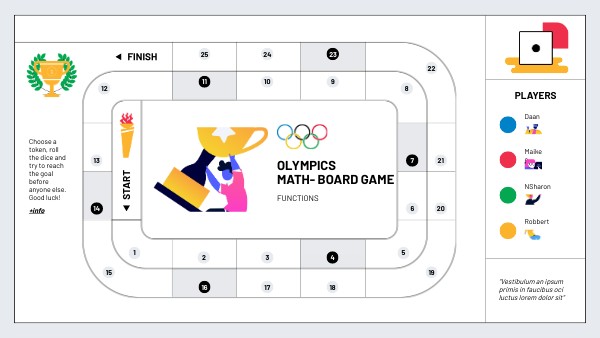 MATH OLYMPICS BOARD GAME